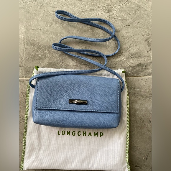 Longchamp | Bags | Authentic Longchamp Roseau Crossbody Bag Blue | Poshmark